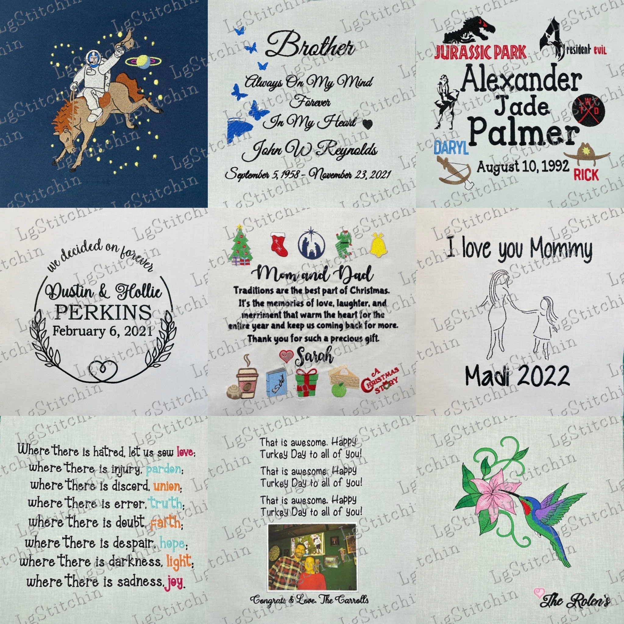 Custom Quilt Square Custom Embroidered Quilt Squares Any Design Picture ...