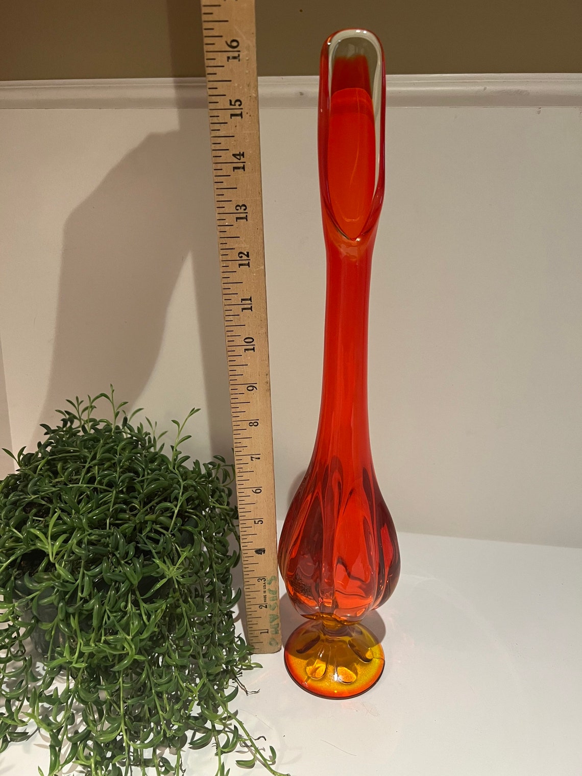 Vintage Viking Swung Glass Vase Viking Persimmon 16.5 - Etsy