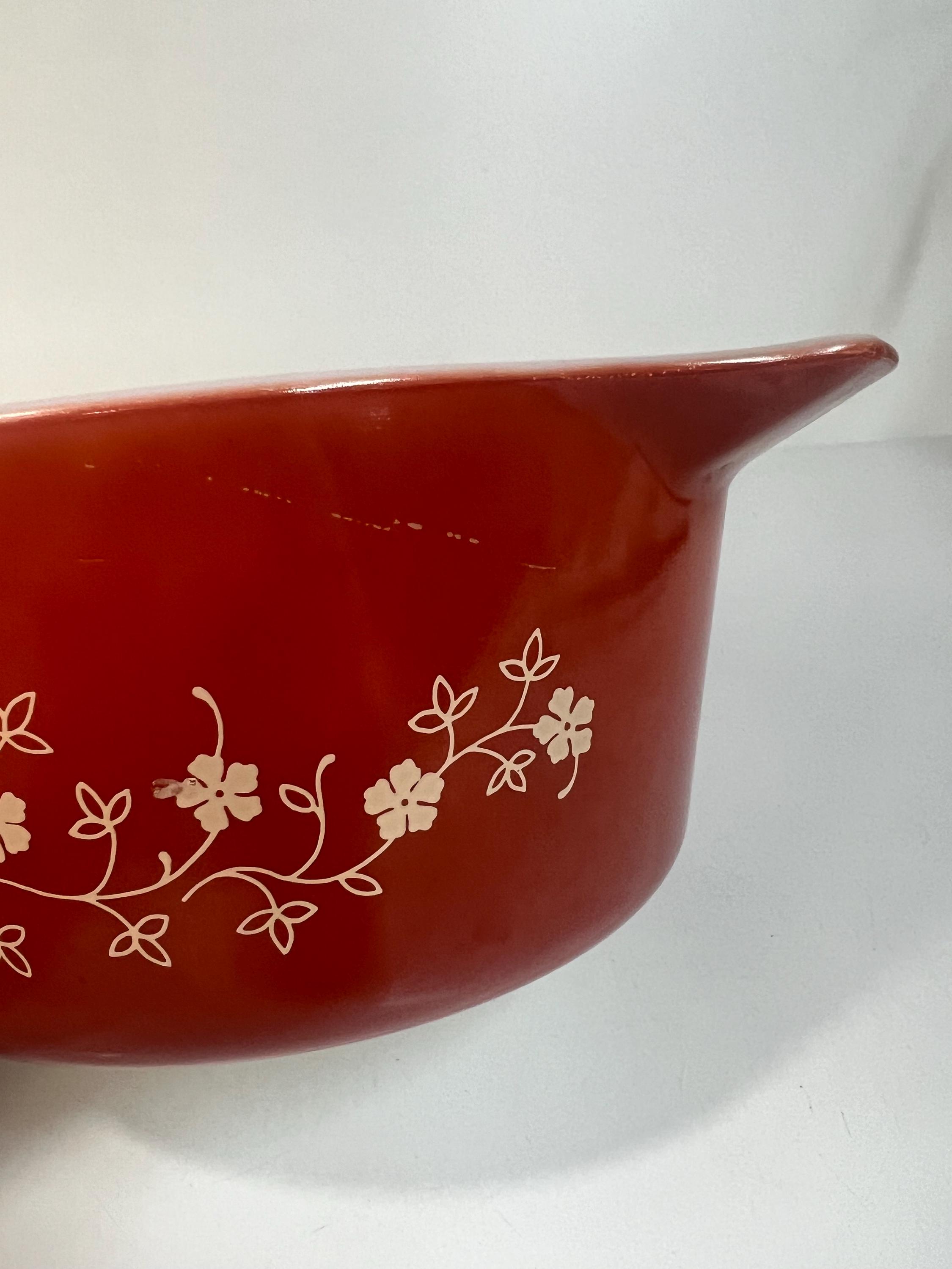 Pyrex Trailing Flowers Casserole Dish 474-B, Vintage Stackable Mixing ...