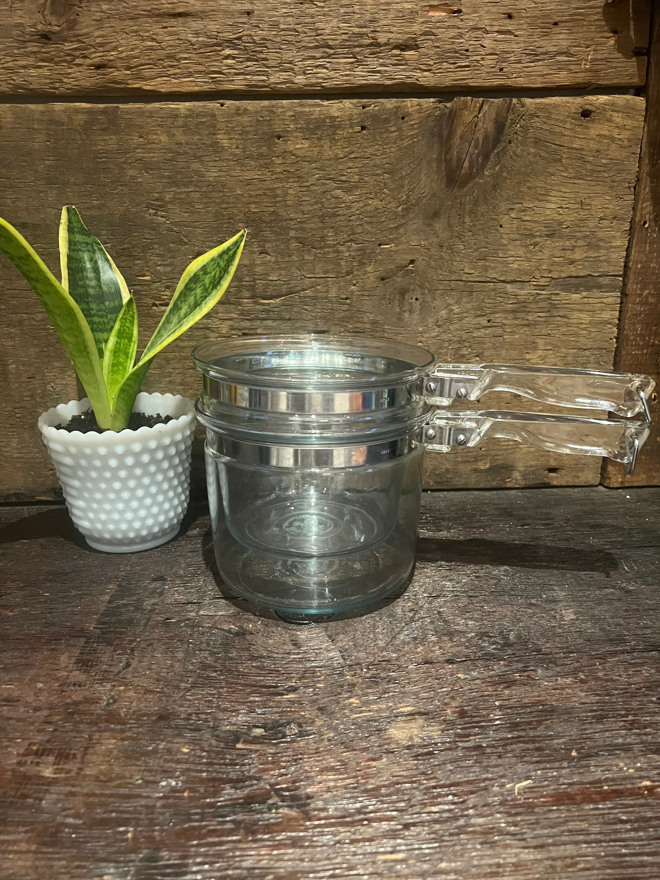 Pyrex Flameware Double Boiler Clear Pots Glass Pot 1 1/2 Quart - Etsy