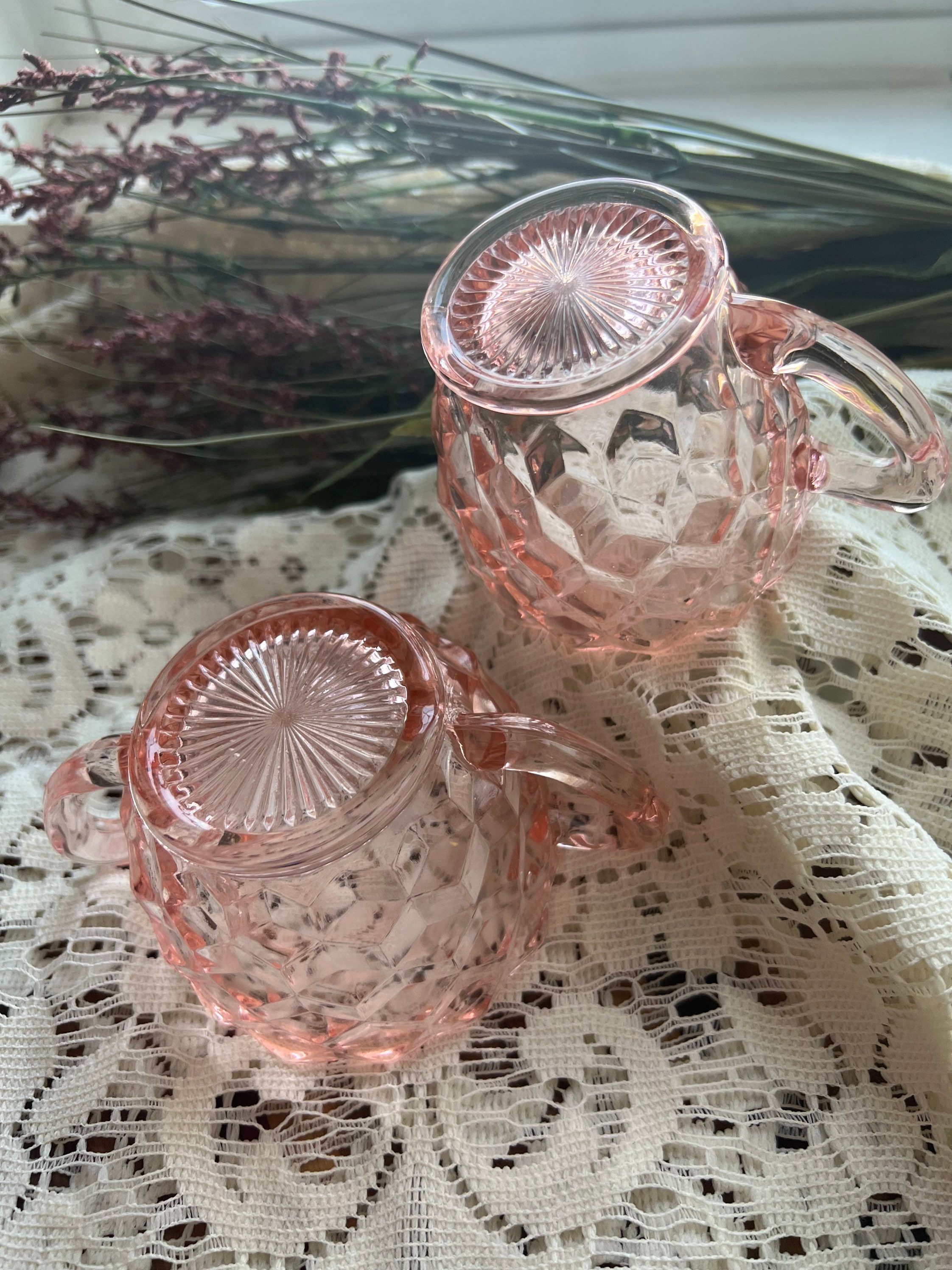 Jeanette Glass Pink Depression Glass Vintage Sugar and Creamer Set ...