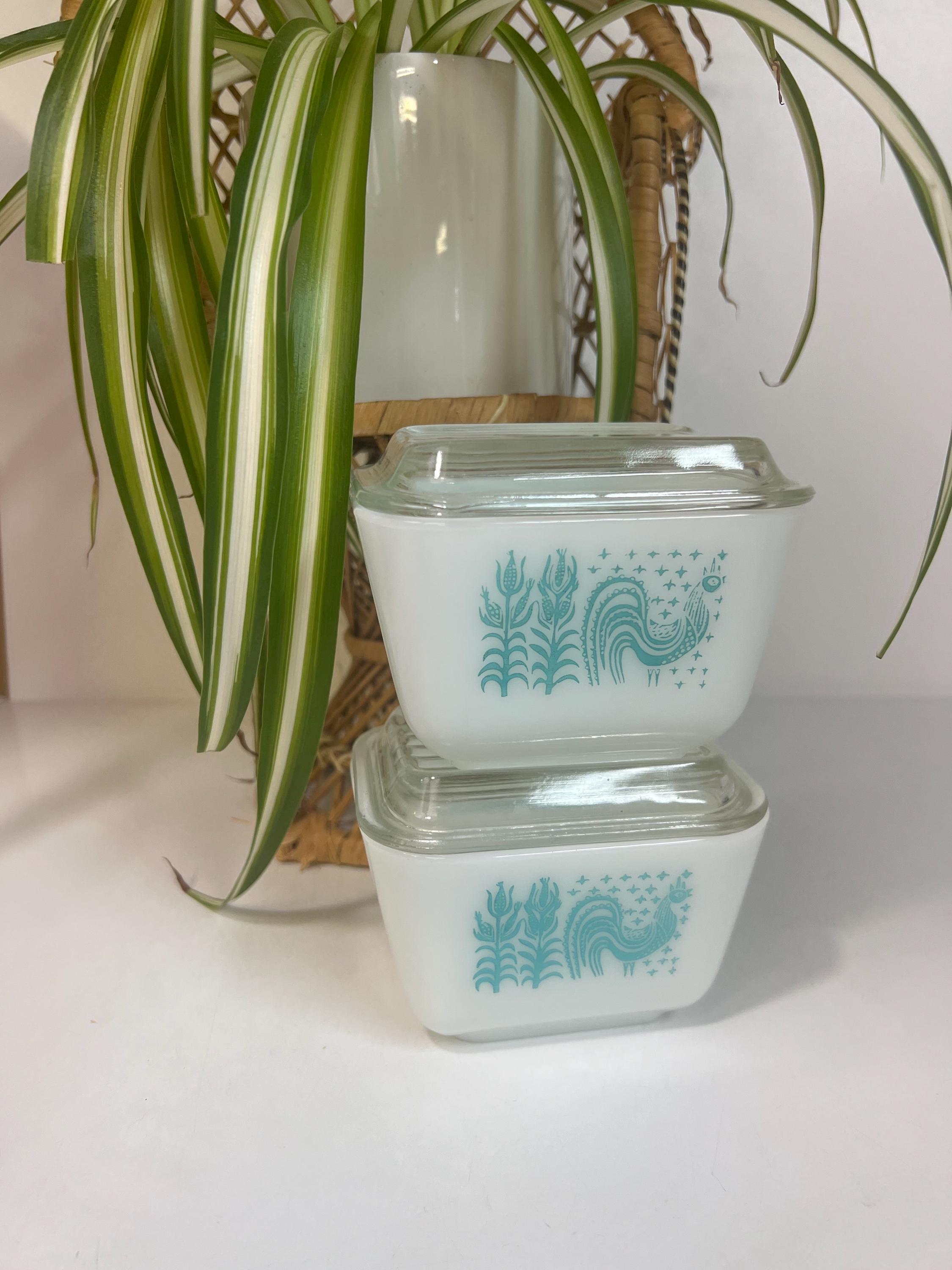 Pyrex Amish Butterprint 501-B Refrigerator Dish Set With Lids, Butter ...