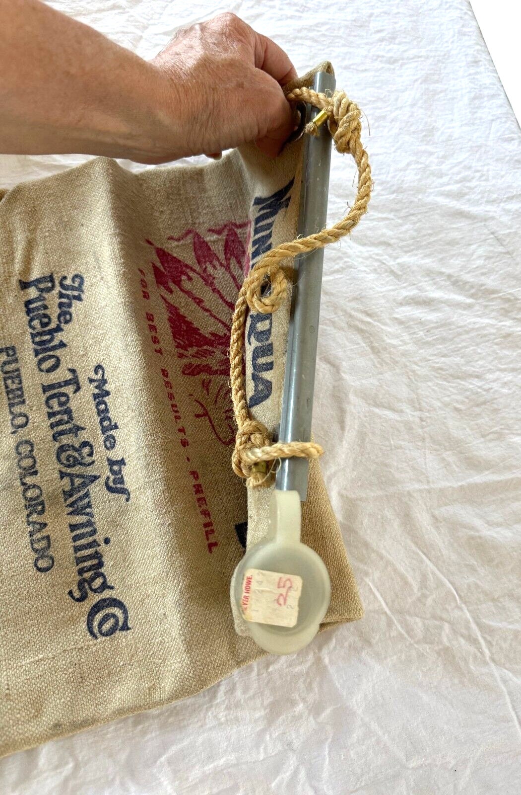 Vtg Minnequa Flax Water Bag Pueblo Tent & Awning Flax Canvas Indian ...