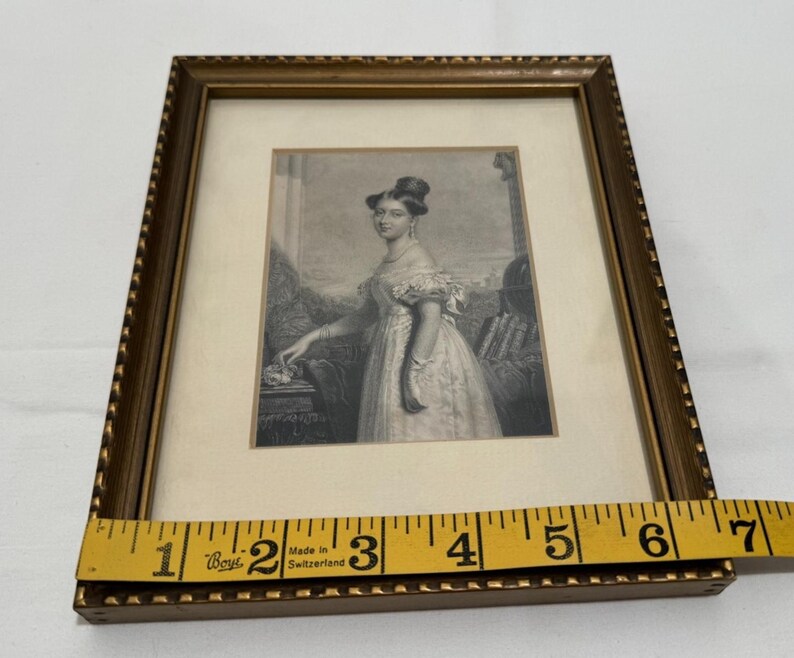 Antique Lithograph 1800s Young Queen Victoria Age 18 Fisher & Son ...