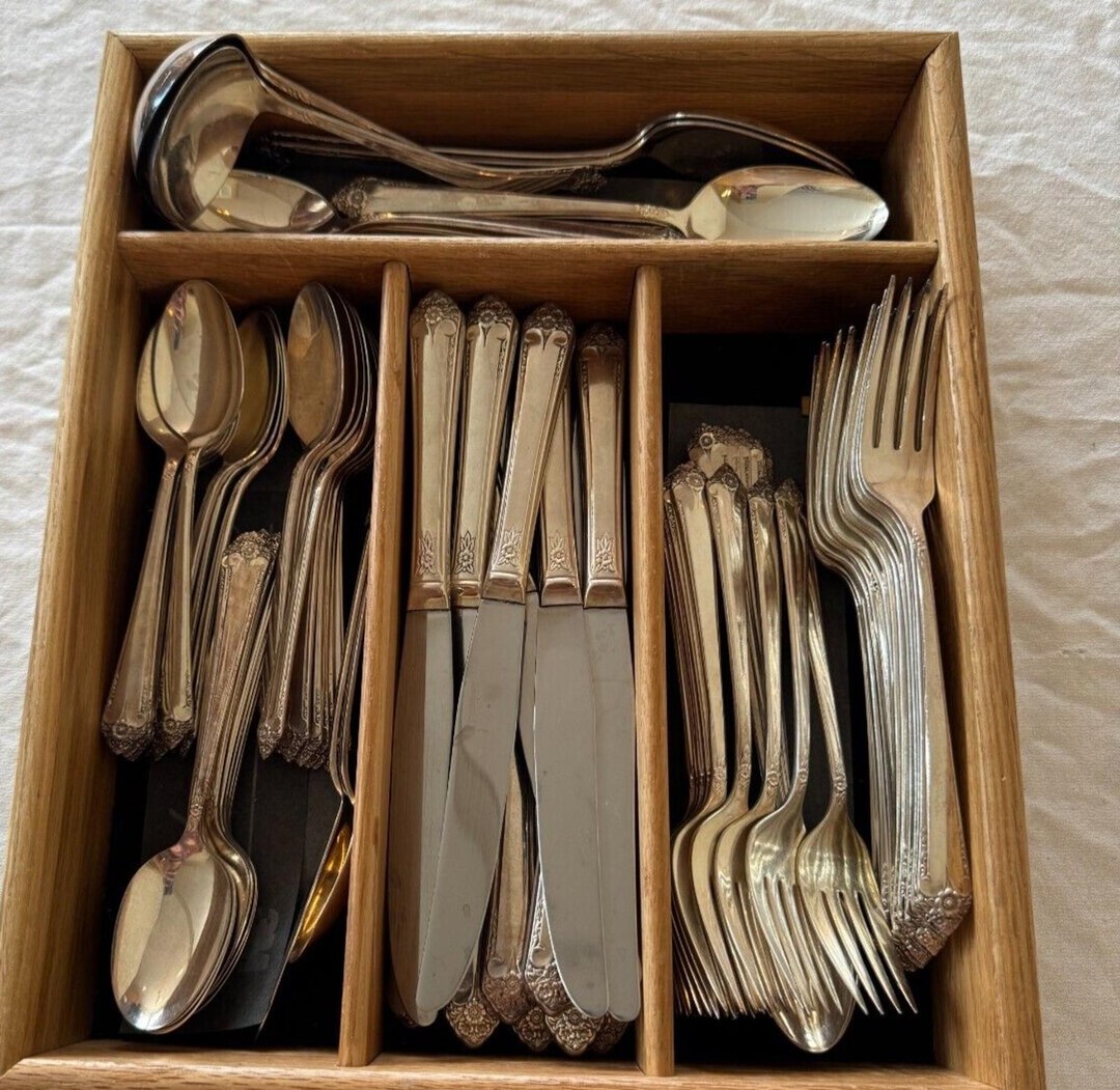 Vintage 96 PC Starlight Flatware Full Set Svc for 14 Rogers Reinforced ...