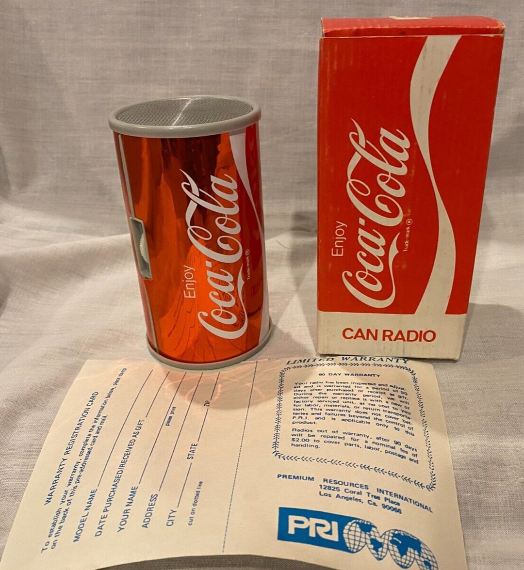 Vtg Coke Coca-cola Can Radio 1970's Transistor AM Radio With Box 61/ ...