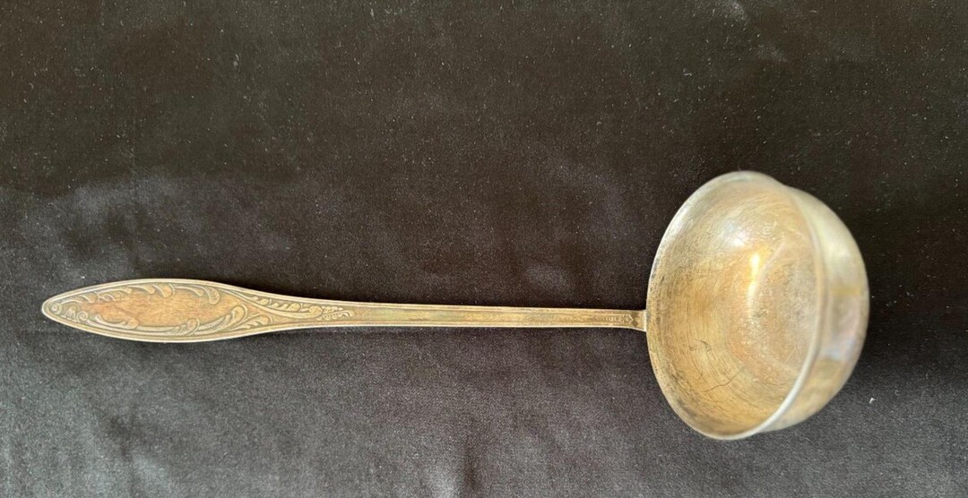 Large Russian Serving Spoon Ladle Melchior Silver Plated Vintage USSR ...