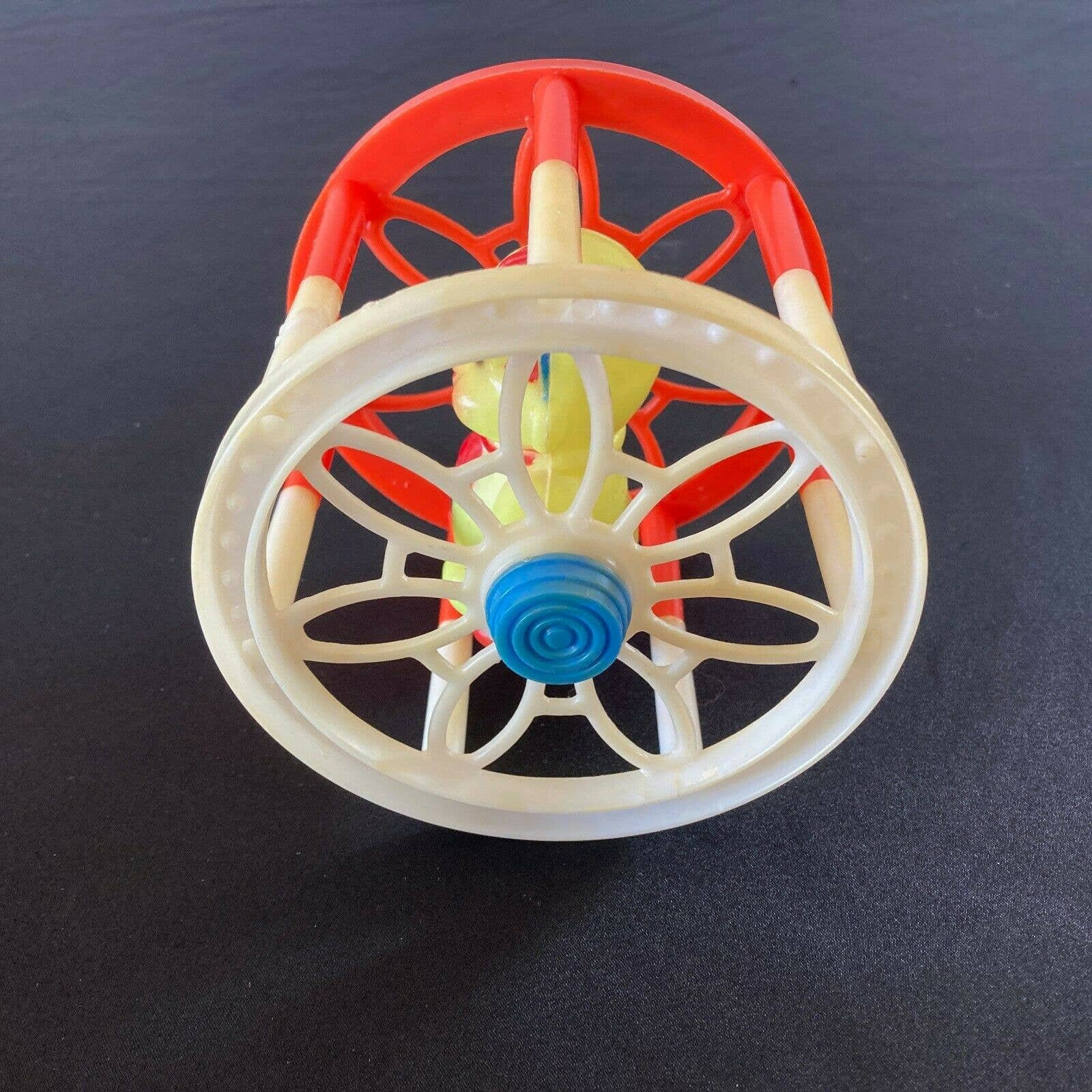 Vintage Plastic Rolling Wheel Toy With Doll in the Center 1960s Made ...