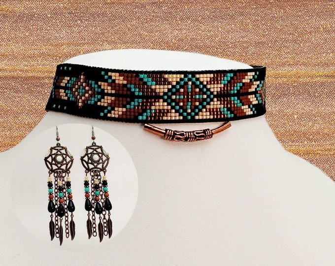 Copper Native Choker Set - Etsy