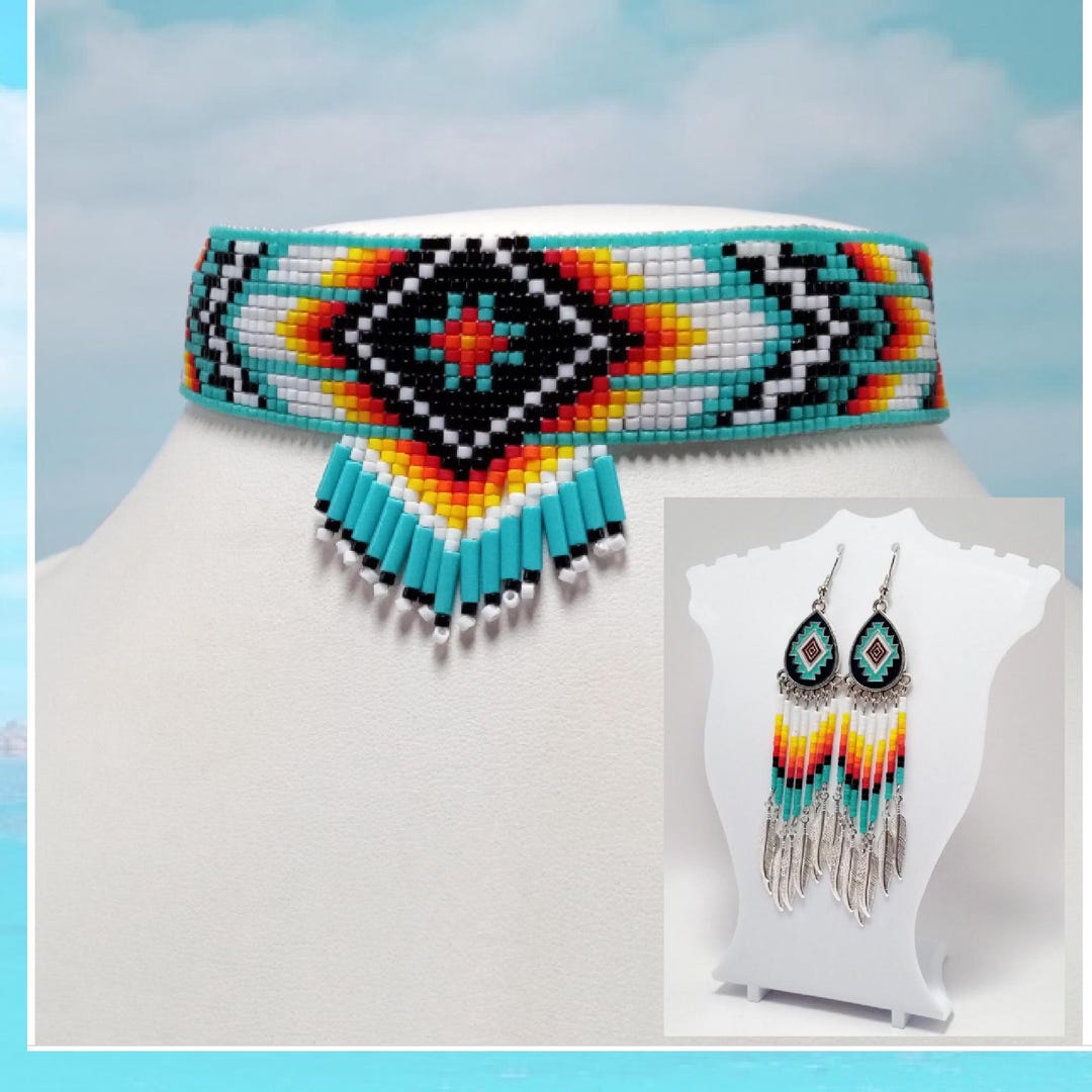 Native Turquoise Choker Set - Etsy