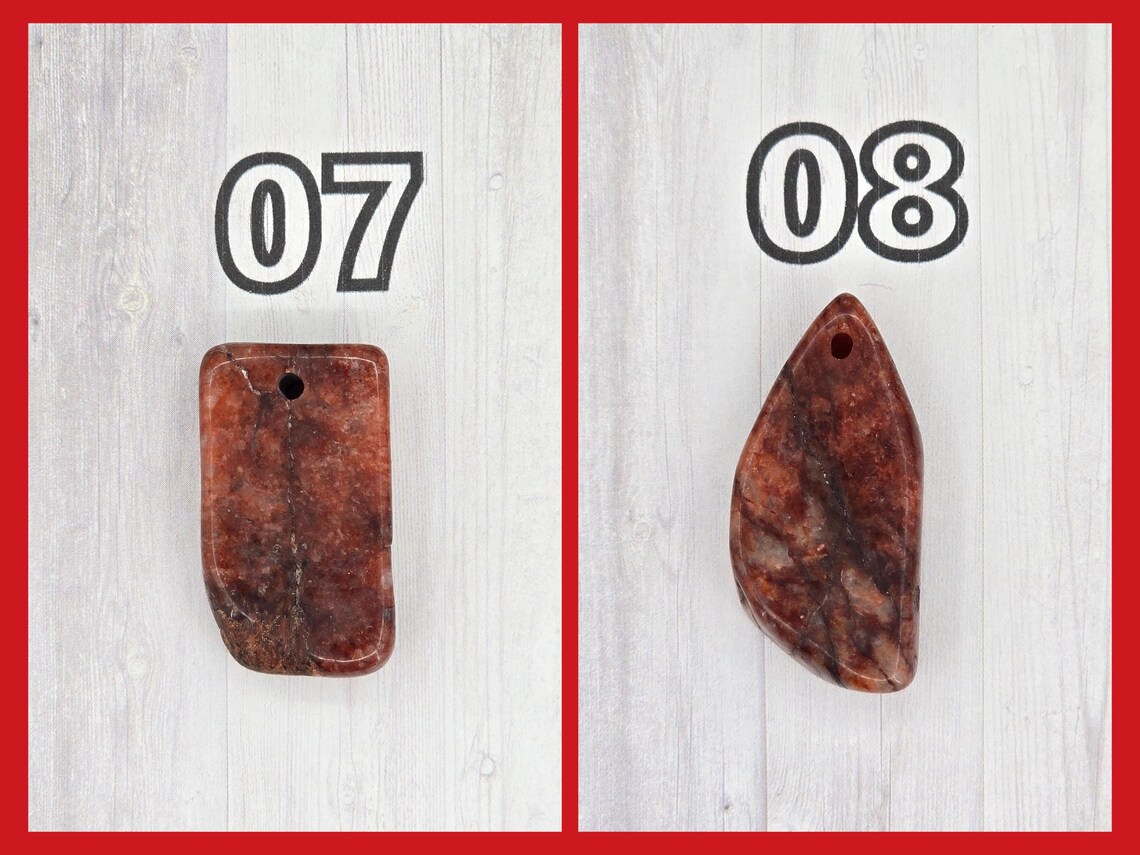 Canadian Red Healer Quartz Polished Pendant Necklaces With Cord of Your ...