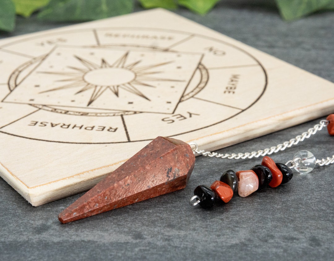 Red Jasper Pendulum and Boards for Dowsing and Divination - Etsy