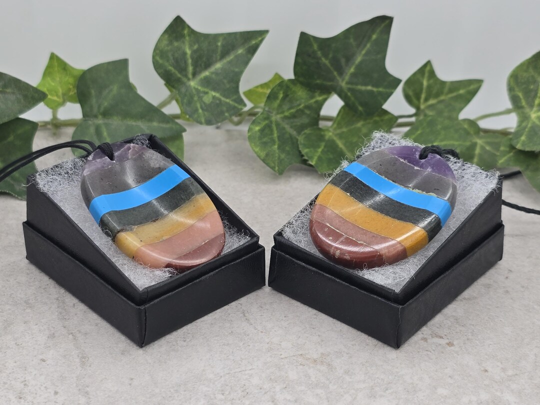 Chakra Worry Thumb Stone Pendants With Cordage of Your Choice. - Etsy