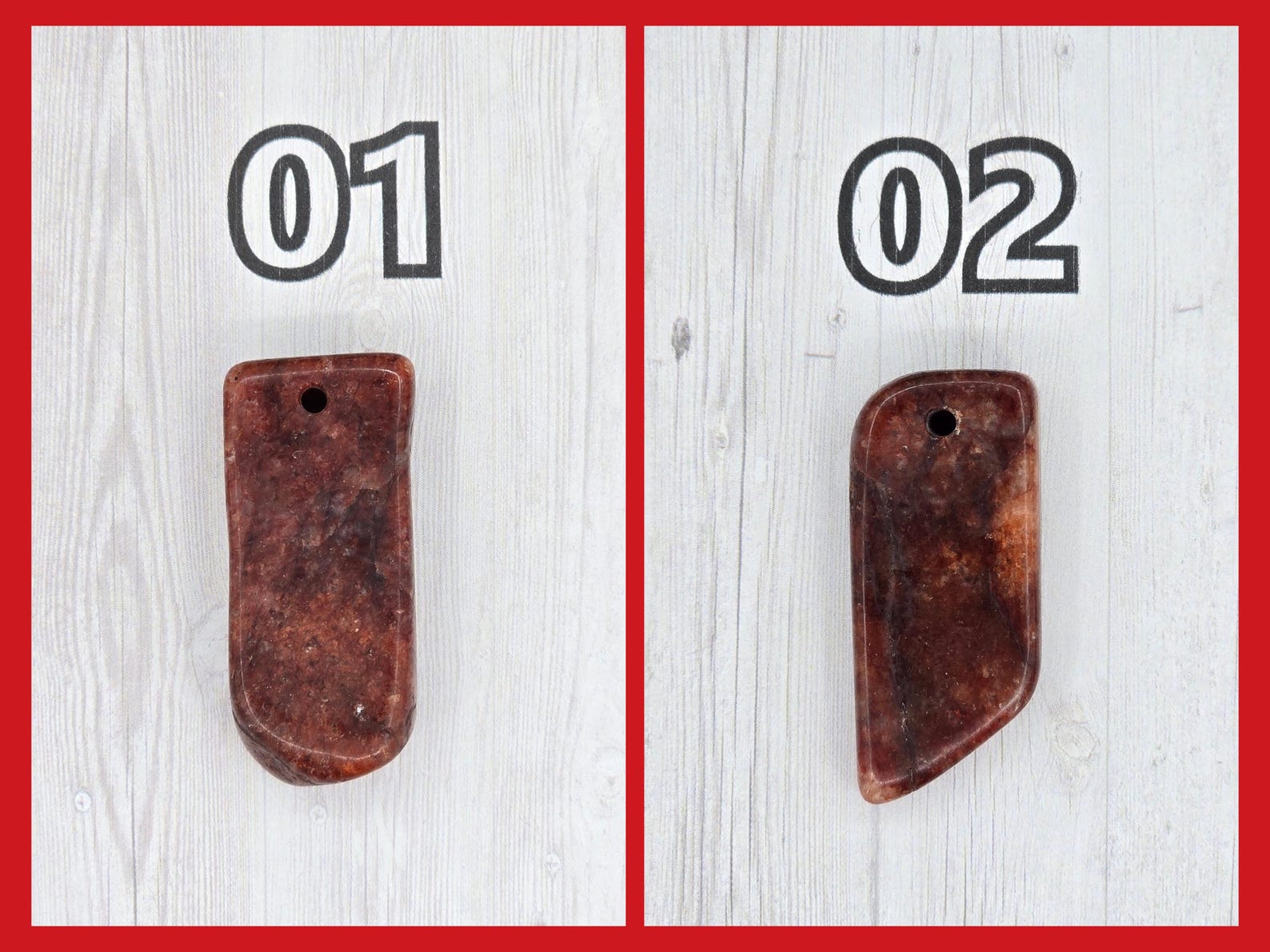 Canadian Red Healer Quartz Polished Pendant Necklaces With Cord of Your ...
