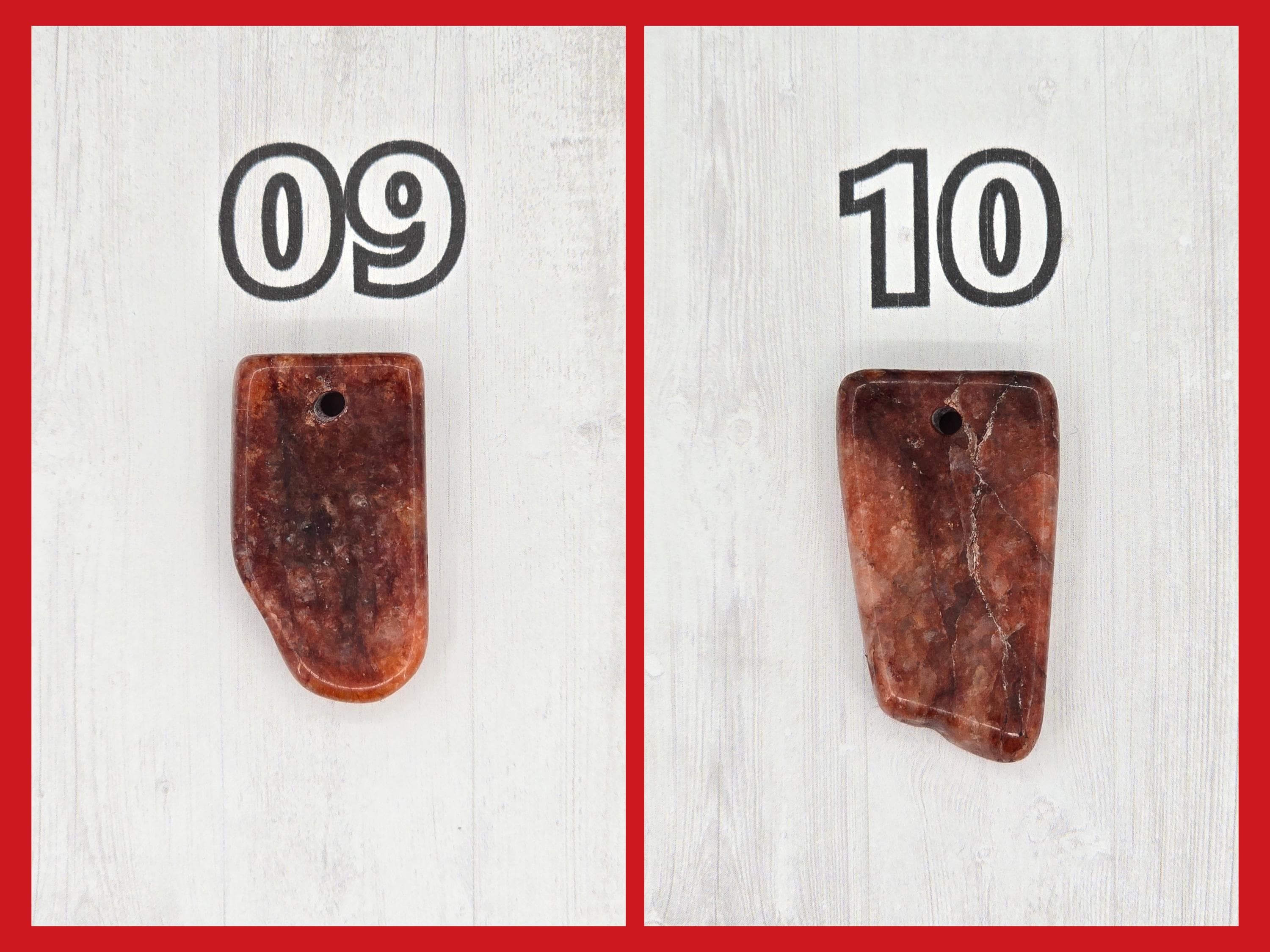 Canadian Red Healer Quartz Polished Pendant Necklaces With Cord of Your ...