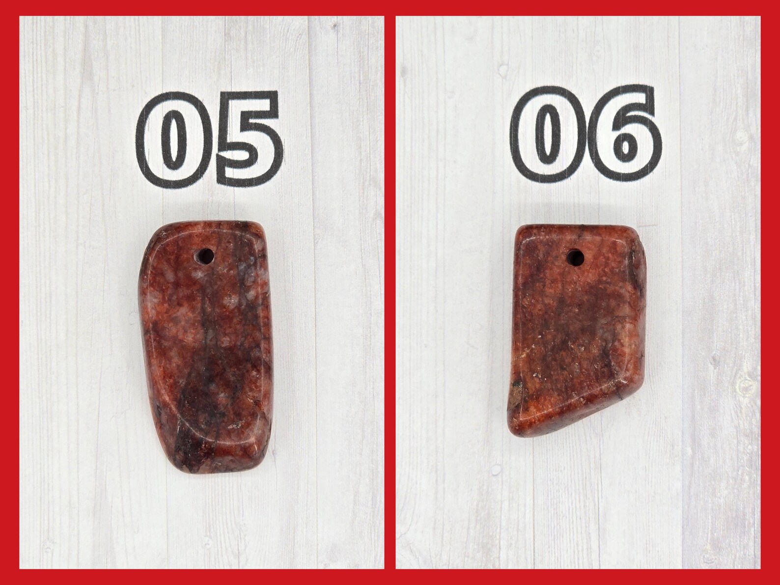 Canadian Red Healer Quartz Polished Pendant Necklaces With Cord of Your ...