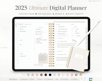2025 Digital Planner, Landscape Hyperlinked iPad Planner, Goodnotes ...