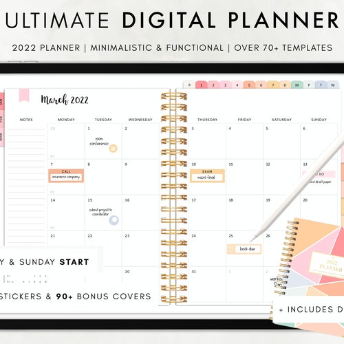 Undated Hyperlinked Digital Planner Goodnotes Notability Bulet | Etsy
