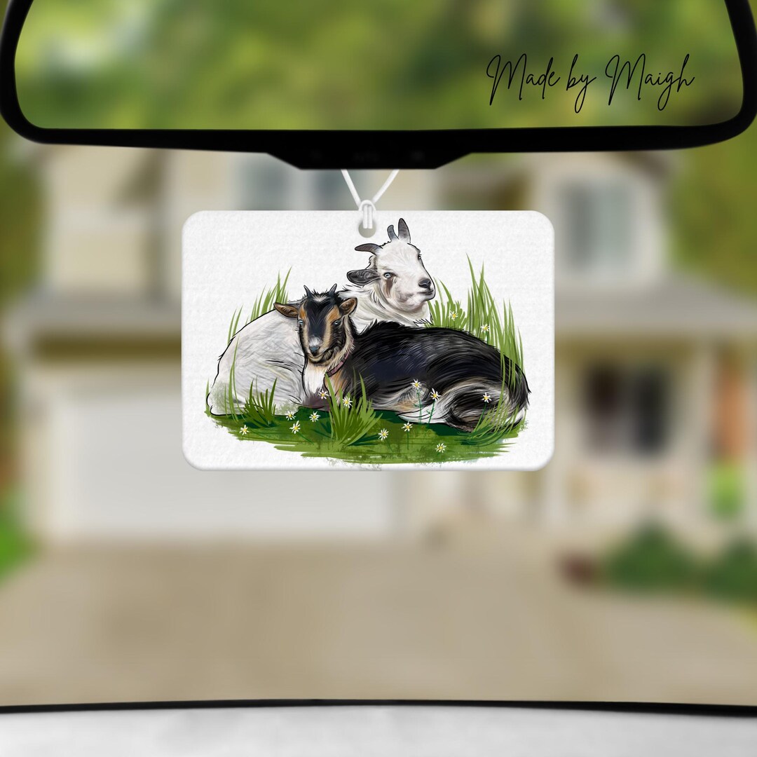 Young Nigerian Dwarf Goat Pair Horizontal Rectangle Car Air Fresheners ...