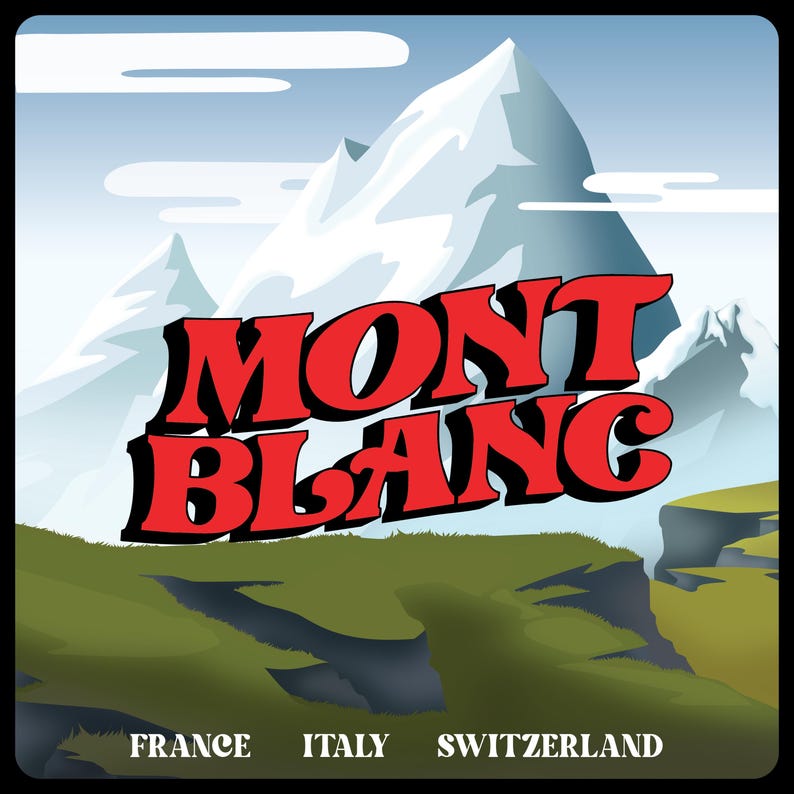MONT BLANC • Printable Art • Digital Download • Landmark Illustration ...