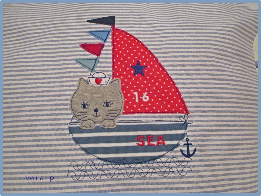 Maritim: Katze im Boot 13x18 - Etsy.de