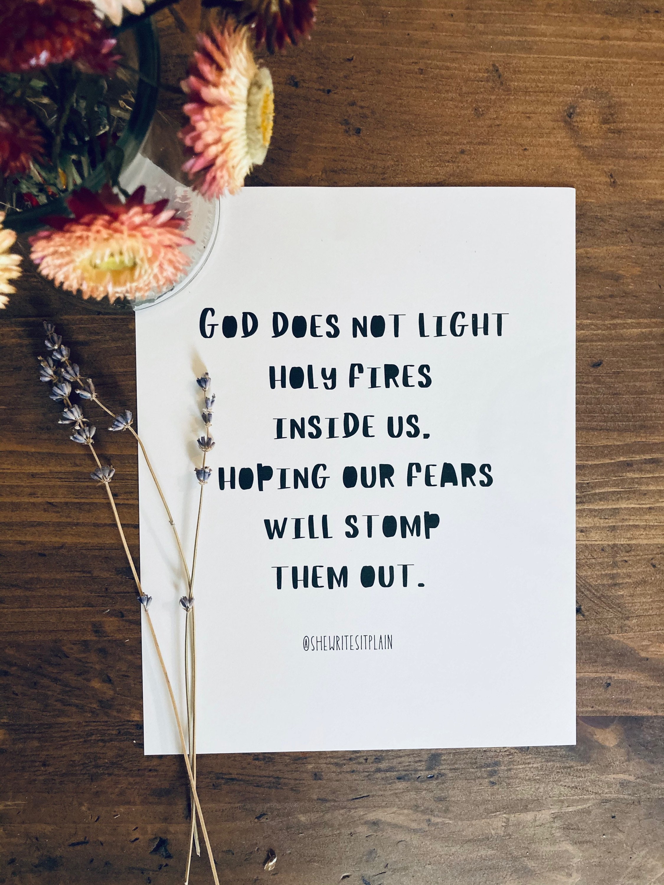 Holy Fires God Holy Spirit Fire Print Quote - Etsy