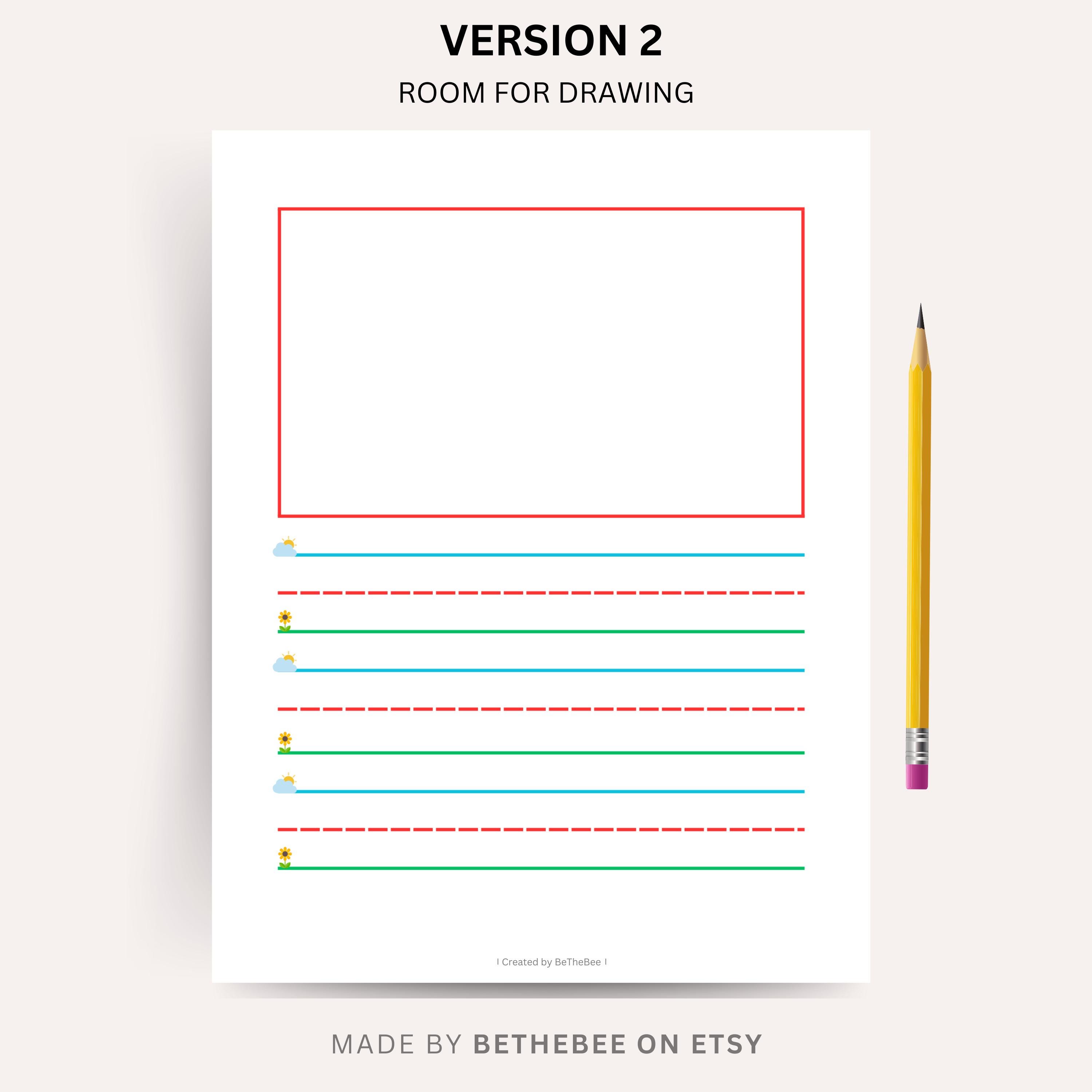 Printable Lined Paper for Kids| Kindergarten, Pre K, 1st Grade ...