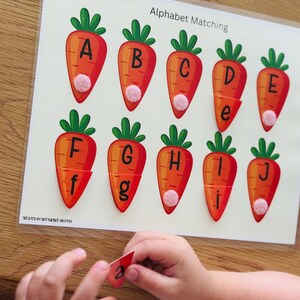 Spring Alphabet Matching | Carrot-themed Uppercase & Lowercase Letter ...