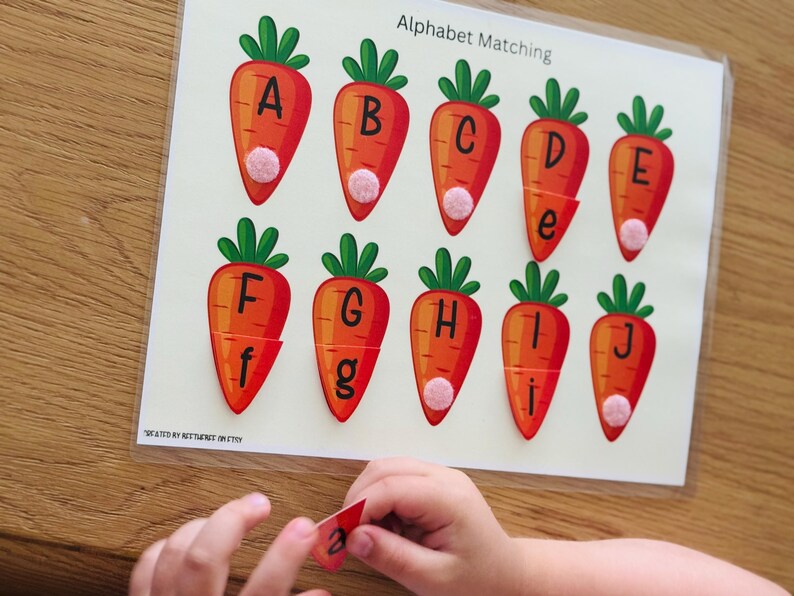 Spring Alphabet Matching | Carrot-themed Uppercase & Lowercase Letter ...
