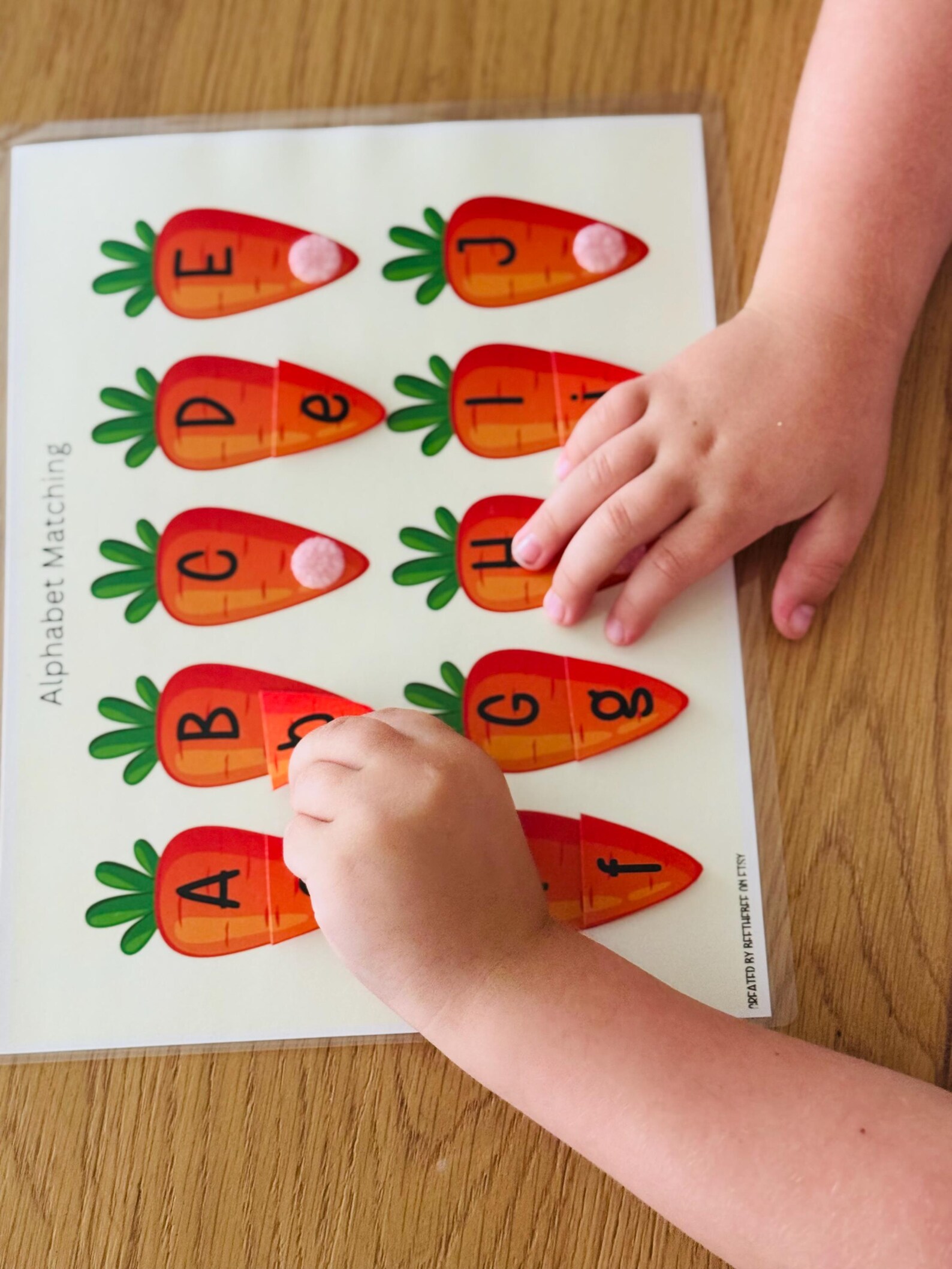 Spring Alphabet Matching | Carrot-themed Uppercase & Lowercase Letter ...