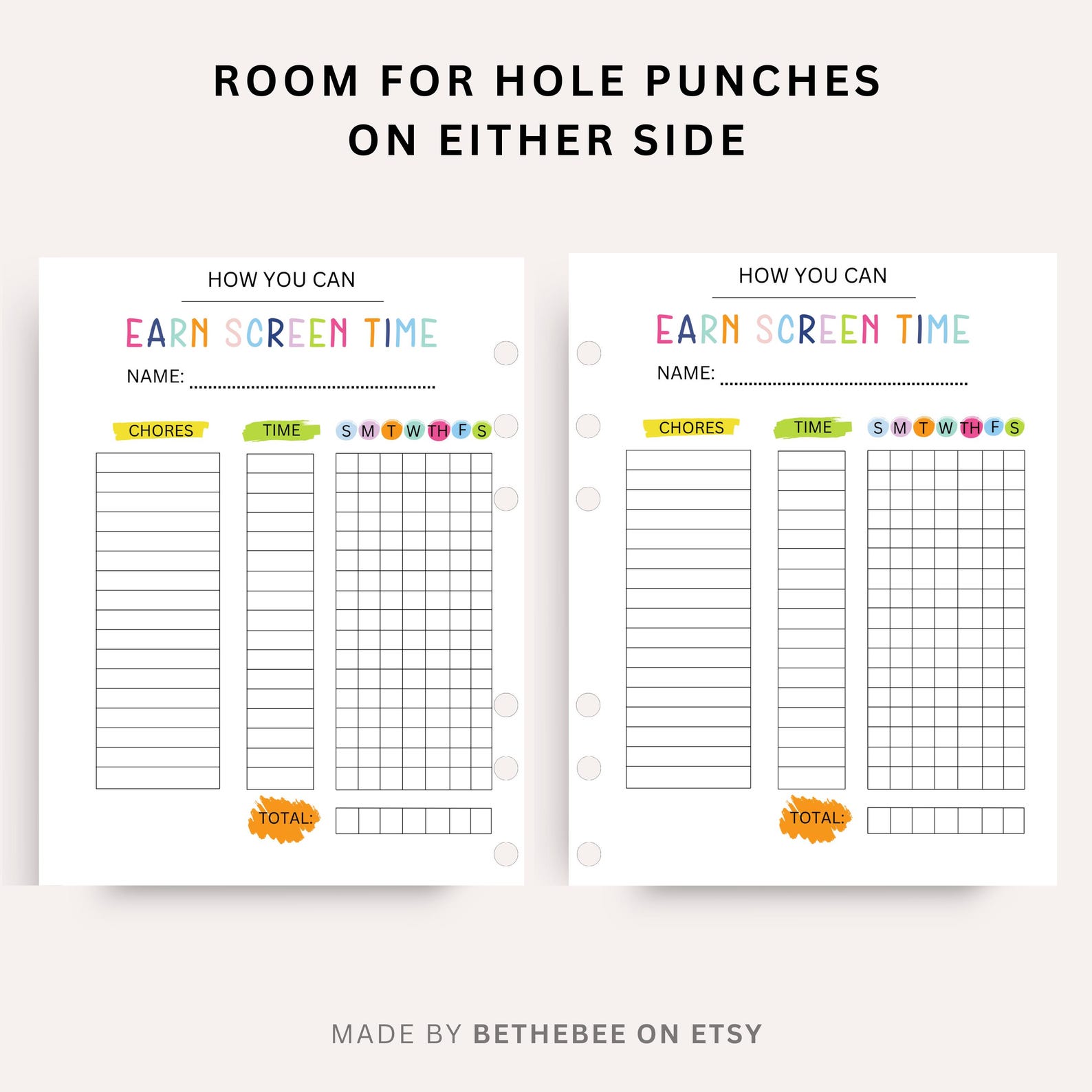 Kids Screen Time Chore Chart | Printable Reward Chart for Screen Time ...