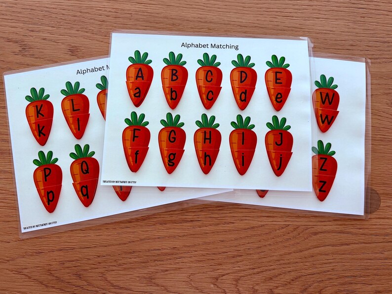 Spring Alphabet Matching | Carrot-themed Uppercase & Lowercase Letter ...