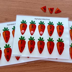 Spring Alphabet Matching | Carrot-themed Uppercase & Lowercase Letter ...