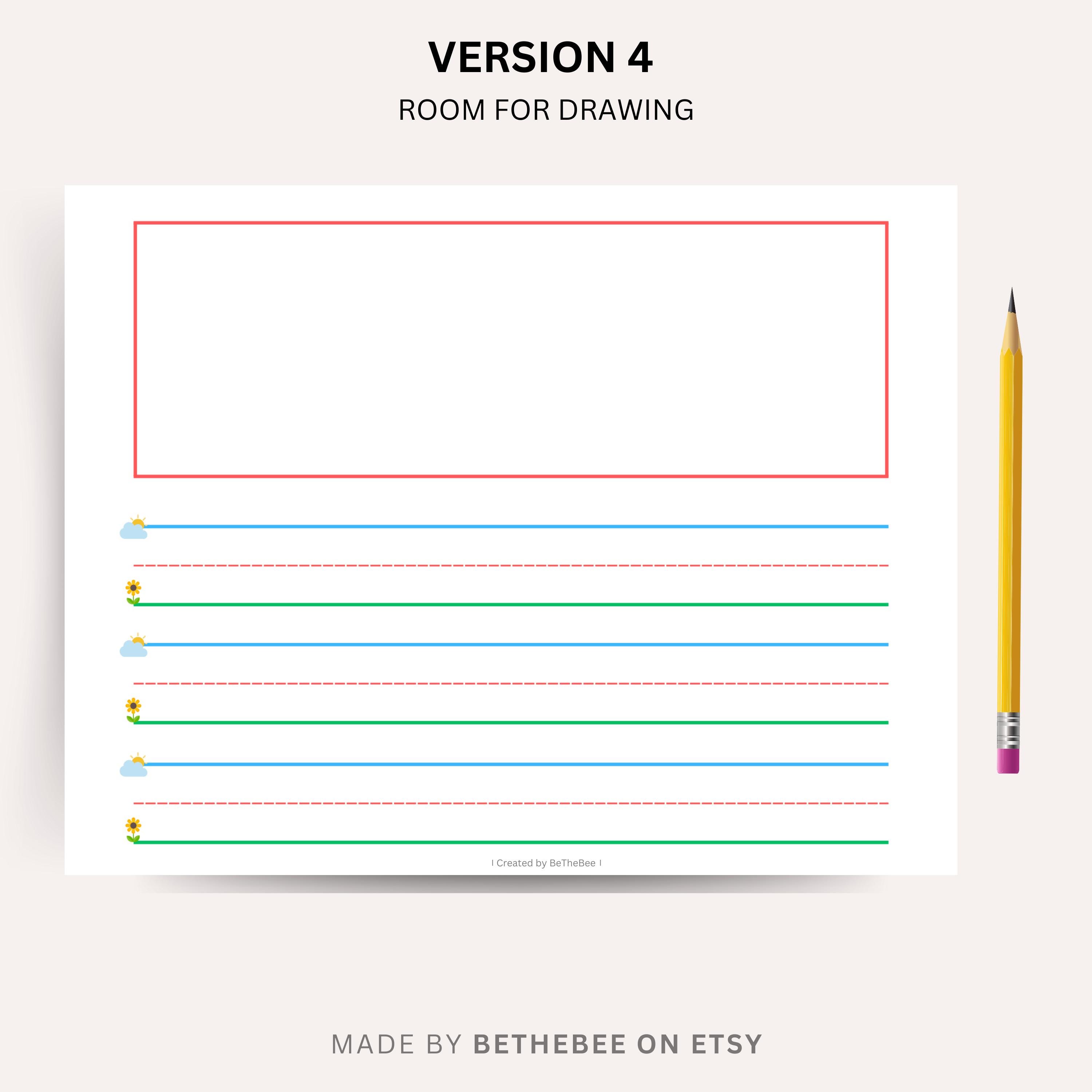 Printable Lined Paper for Kids| Kindergarten, Pre K, 1st Grade ...