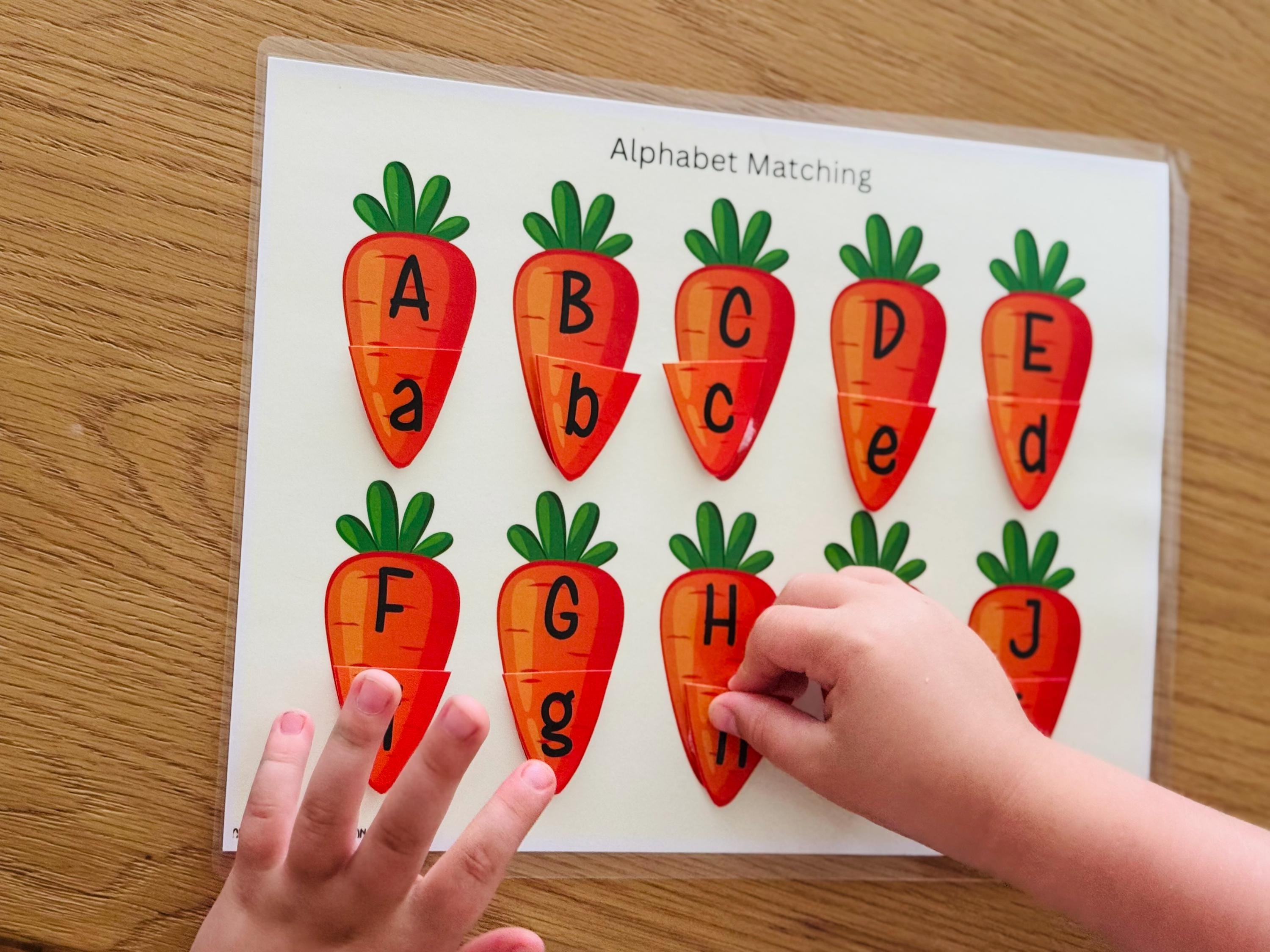 Spring Alphabet Matching | Carrot-themed Uppercase & Lowercase Letter ...