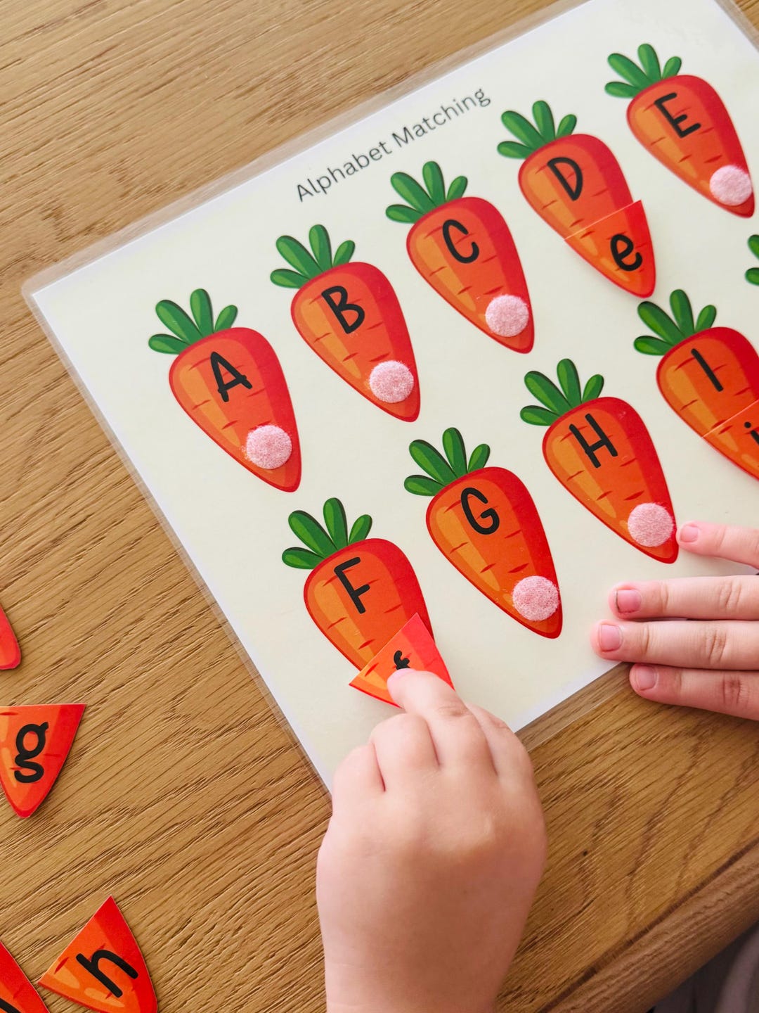 Spring Alphabet Matching | Carrot-themed Uppercase & Lowercase Letter ...