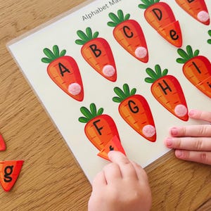 Spring Alphabet Matching | Carrot-themed Uppercase & Lowercase Letter ...