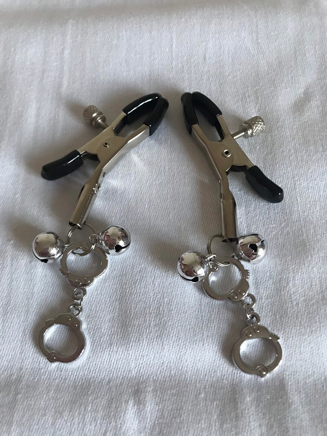 Silver Charm Handcuff Adjustable Nipple Clamps With Bells - Etsy