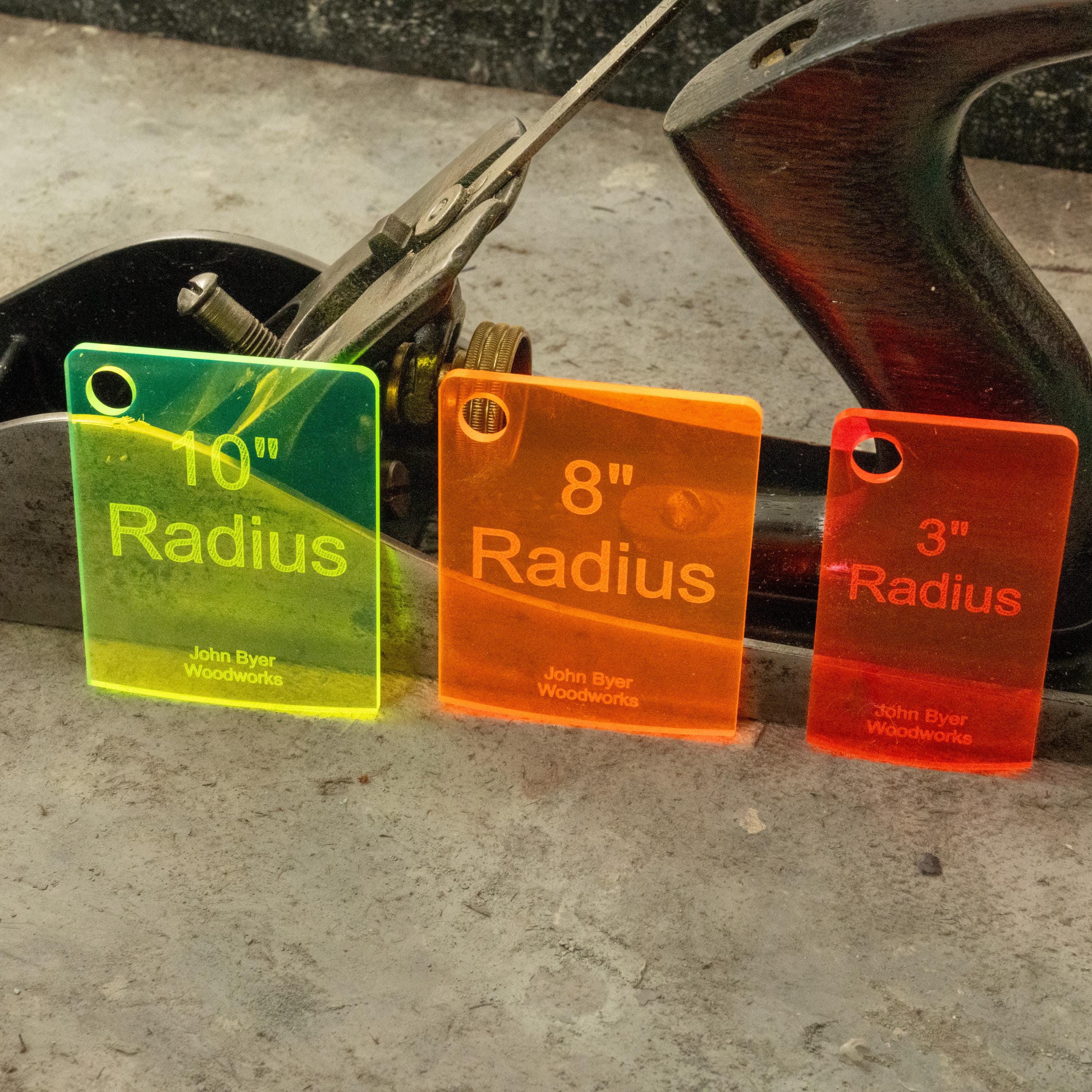 Camber Radius Template for Woodworking Handplane Irons and Veritas ...