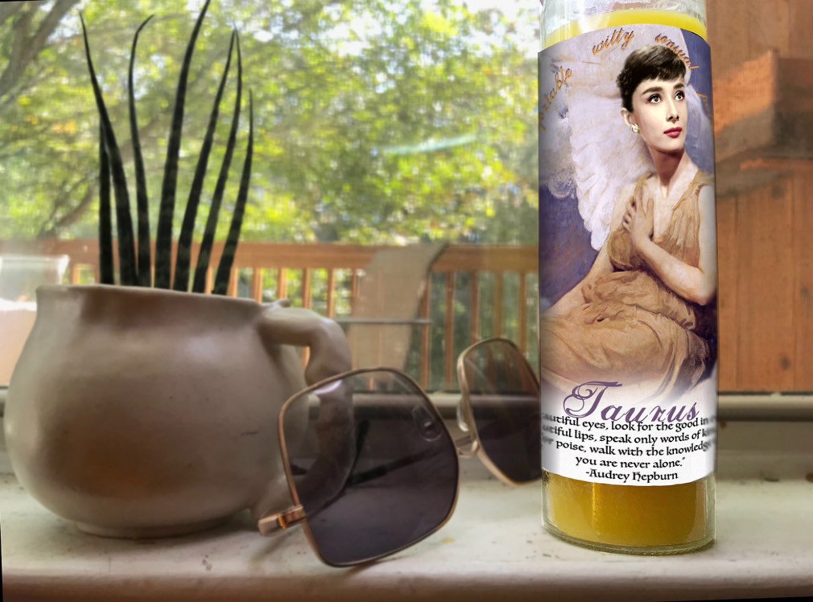 TAURUS: Audrey Hepburn Guardian Angel Prayer Candle - Etsy