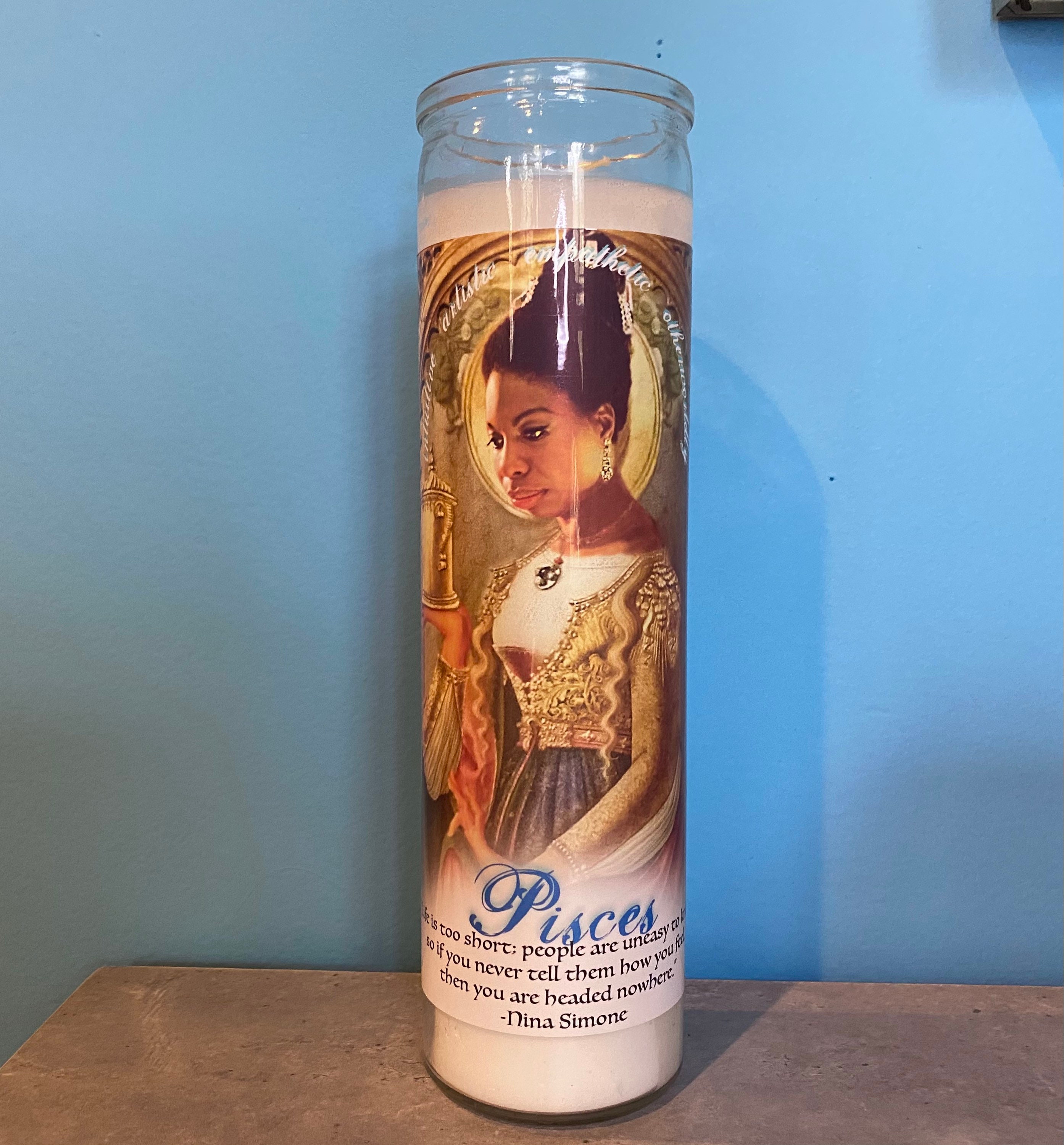 PISCES: Nina Simone Guardian Angel Prayer Candle | Etsy
