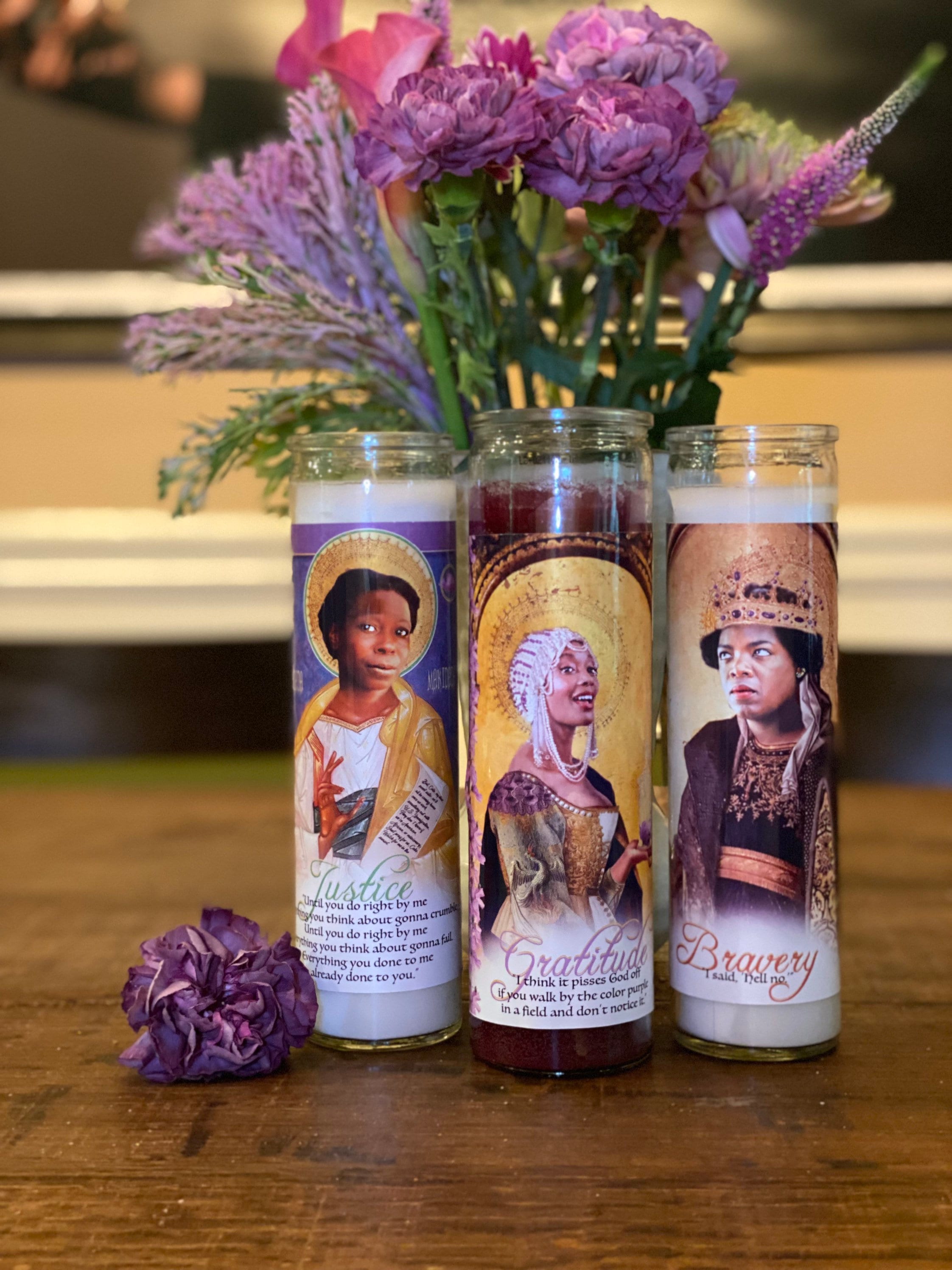 The Color Purple Prayer Candle Set of 3 - Etsy