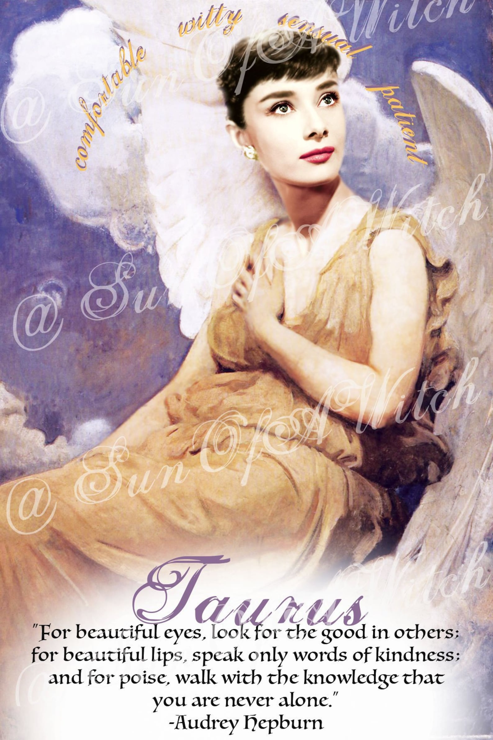 TAURUS: Audrey Hepburn Guardian Angel Prayer Candle - Etsy