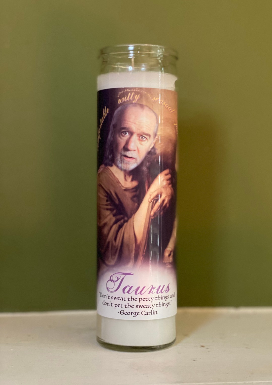 TAURUS: George Carlin Guardian Angel Prayer Candle - Etsy