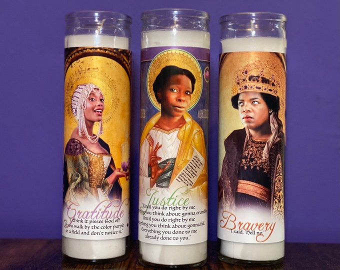 The Color Purple Prayer Candle Set of 3 - Etsy