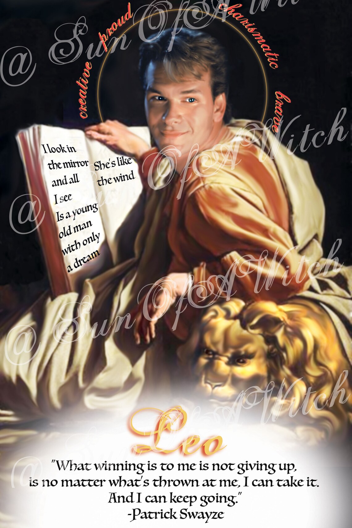 LEO: Patrick Swayze Guardian Angel Prayer Candle - Etsy