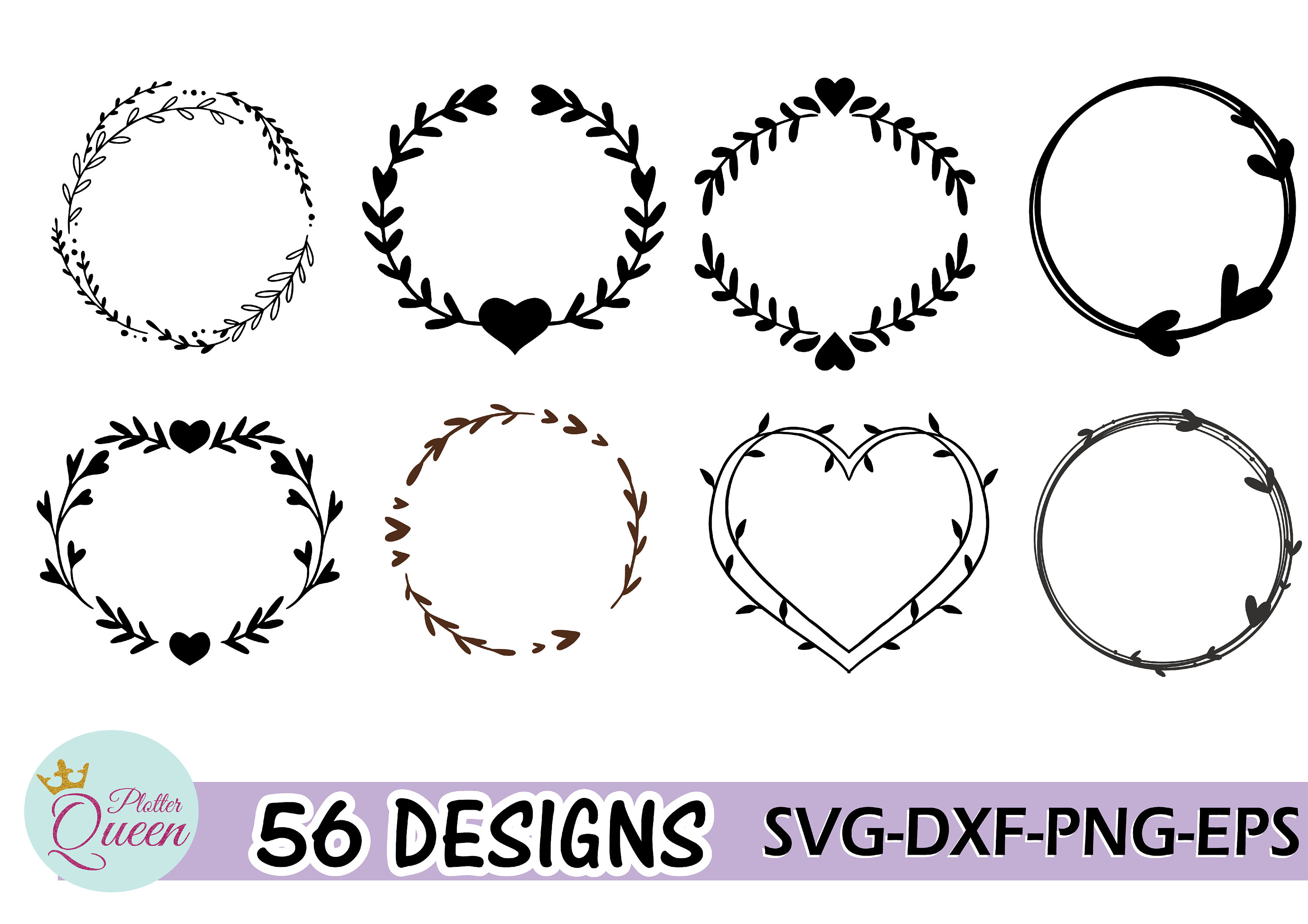 Plotterdatei Kranz Rahmen 56 Wreaths Designs SVG DXF PNG - Etsy.de