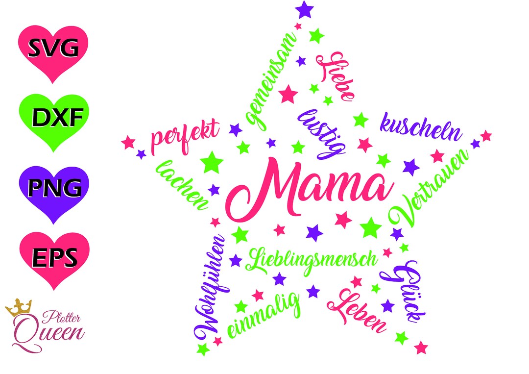 Plotter File star Mom SVG / Dxf Pdf Silhouette - Etsy