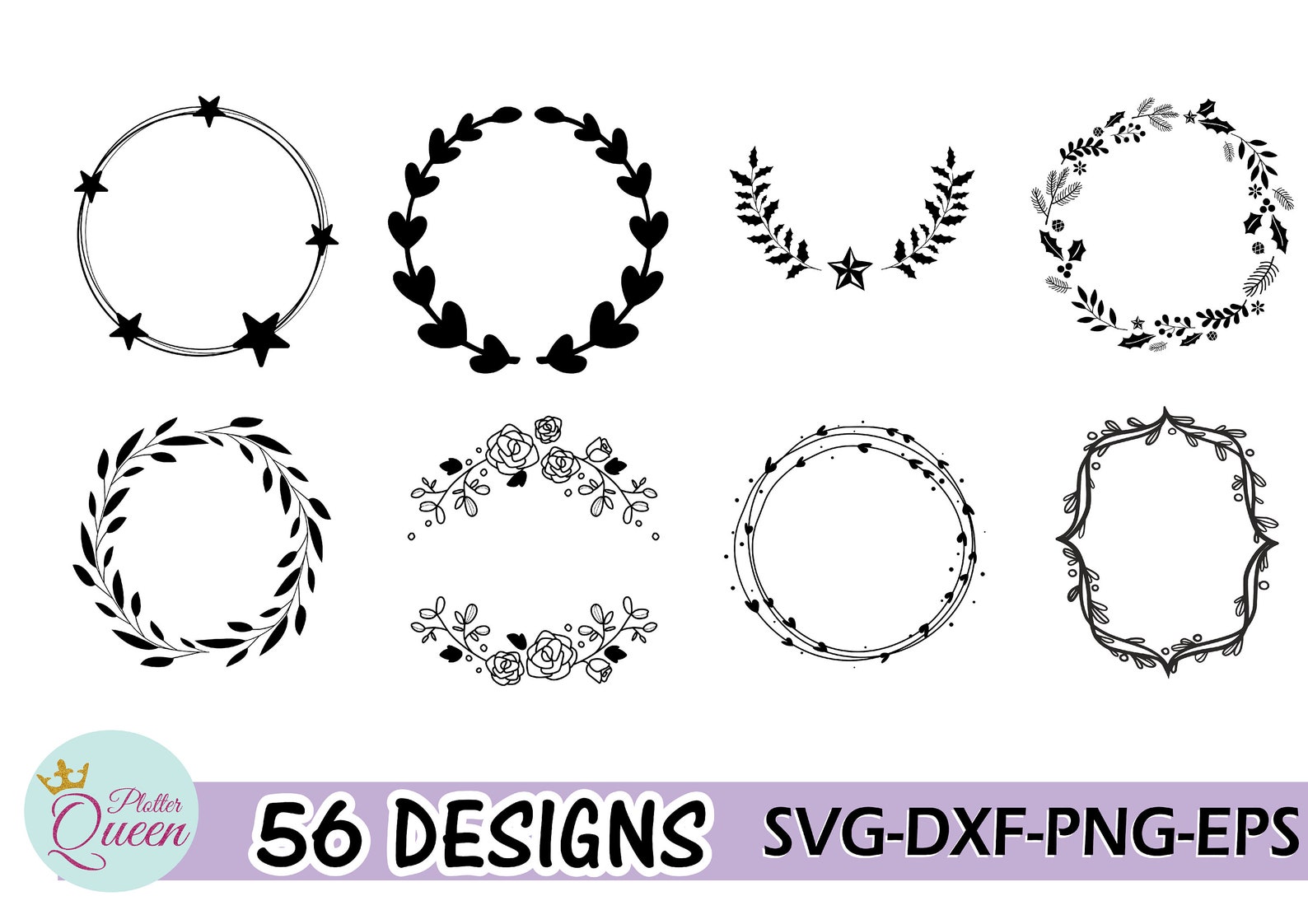 Plotterdatei Kranz Rahmen 56 Wreaths Designs SVG DXF PNG - Etsy Schweiz