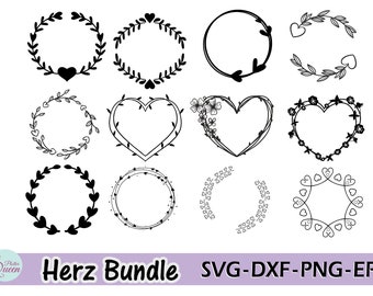 Plotterdatei Kranz Rahmen 56 Wreaths Designs SVG DXF PNG | Etsy